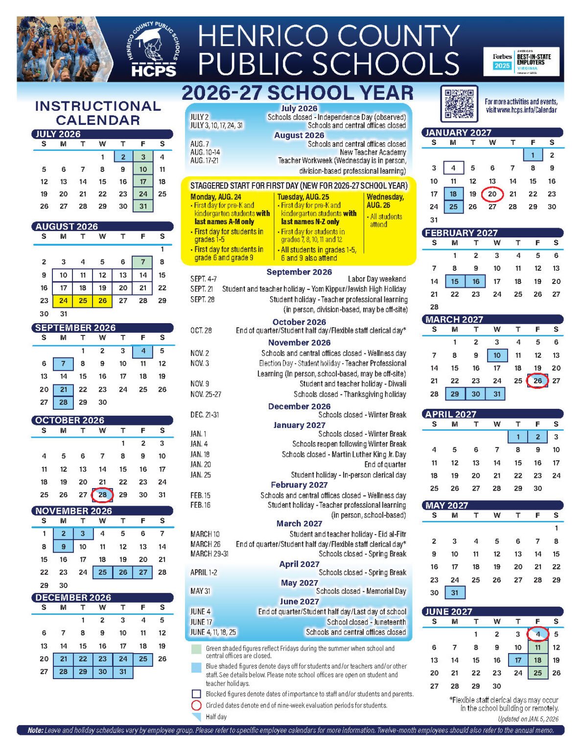 Hilliard City Schools Calendar 26 27 - School Calendars & Holiday ...